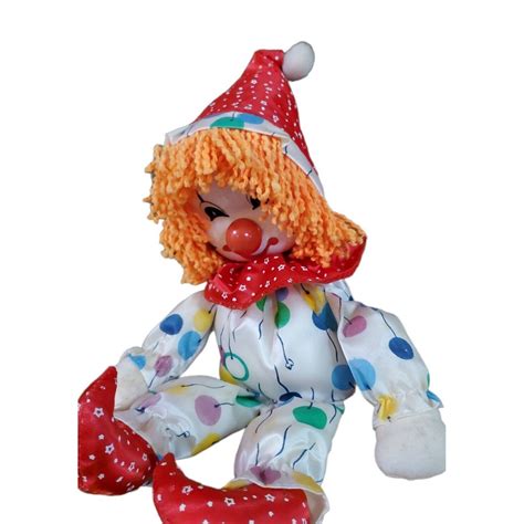 Vintage Musical Wind Up Clown Its A Small World Colorful S Etsy