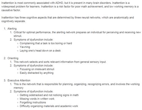 Attention And Working Memory