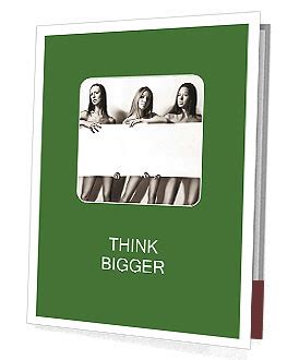 Naked Women Behind Board Presentation Folder Design ID SmileTemplates
