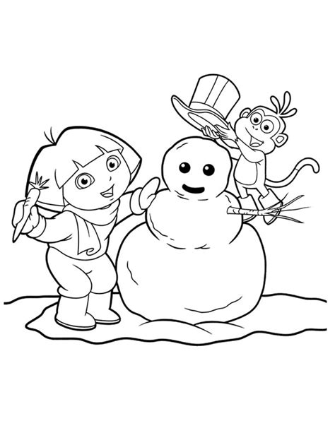 Dora The Snow Coloring Pages