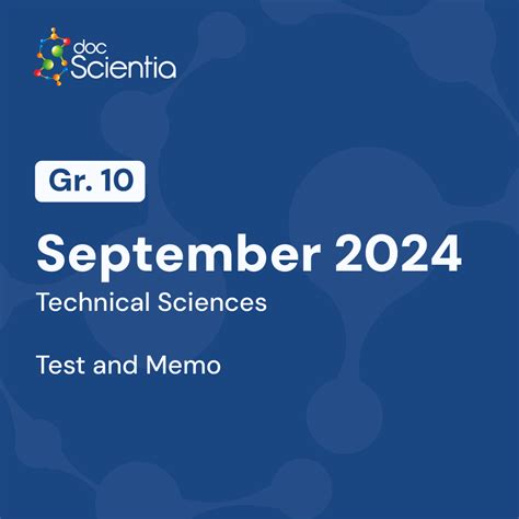Grade 10 Technical Sciences September Test And Memo 2024 Doc Scientia