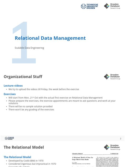 1 Relationaldatamanagement Pdf Relational Model Sql