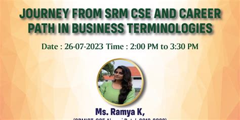 Journey From Srm Cse And Success And Career Path In Business Journey From Srm Cse And Success And Career Path In Business