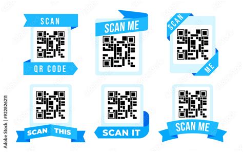 Qr Code Ribbon Set Shortened Link To Webpage Barcodes With Text Scan Me Marketing And