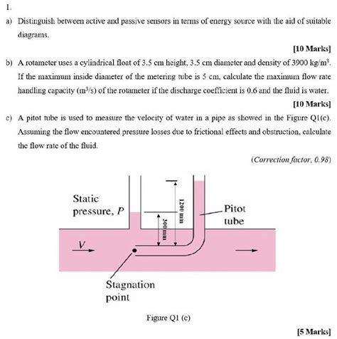 Solved 1 A Distinguish Between Active And Passive Sensors