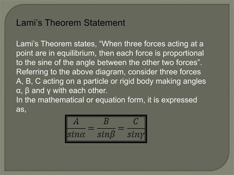 Lami S Theorem Pptx Physics Science