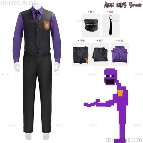 William Afton Cosplay Costume Fnaf Purple Guy Costume Five Nights At