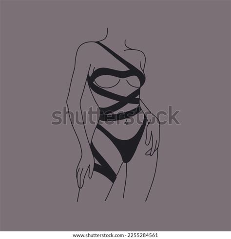 Girl Naked Body Posing Outline Erotic Stock Vector Royalty Free Shutterstock