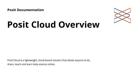 Posit Cloud Overview Posit Documentation