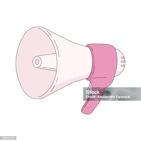 만화 스타일의 메가 폰 벡터 그림은 흰색으로 격리되었습니다 라우드 스피커의 상징 Publicity Event에 대한 스톡 벡터 아트 및 기타 이미지 Publicity