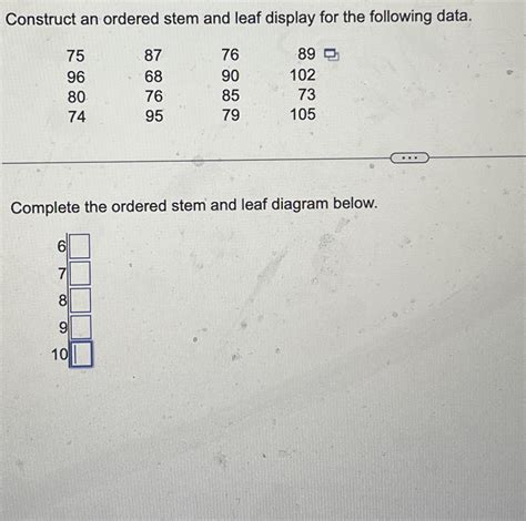 Solved Construct an ordered stem and leaf display for the | Chegg.com