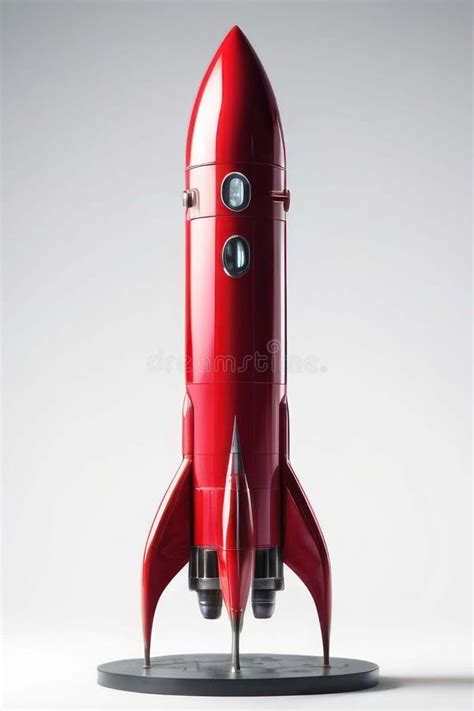 Rocket In Toy Cartoon Style Illustration Close Up Background Stock Illustration Illustration