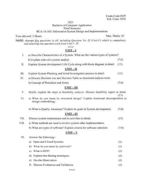 Bca Sem Iii Bca 16 303 Information System Design And Implementation Feb 2021 Pdf