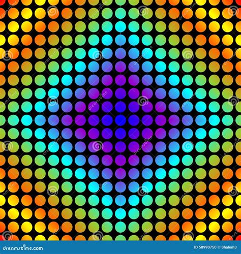 Seamless Vector Tile With Colorful Dotted Rhomboid Patterns Stock