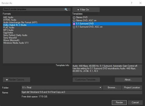 Render Options Are Greyed Out