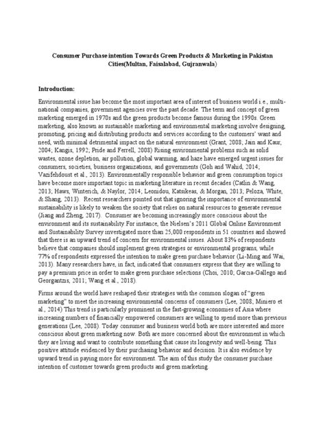 Consumer Purchase Intention Towards Green Products Pdf Qualitative