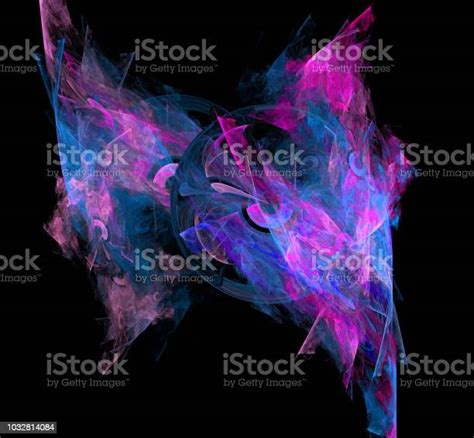 추상 화려한 블루와 바이올렛 프랙탈 검은 배경에 판타지 프랙탈 텍스처입니다 디지털 예술입니다 3d 렌더링입니다 컴퓨터 생성 이미지 0명에 대한 스톡 사진 및 기타 이미지