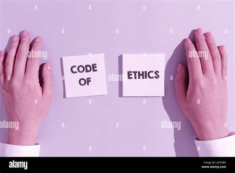 Conceptual Display Code Of Ethics Conceptual Photo Moral Rules Ethical Integrity Honesty Good