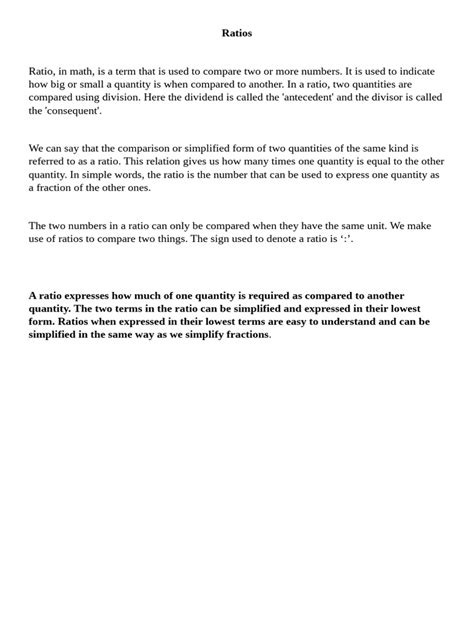 Understanding Ratios In Mathematics Pdf