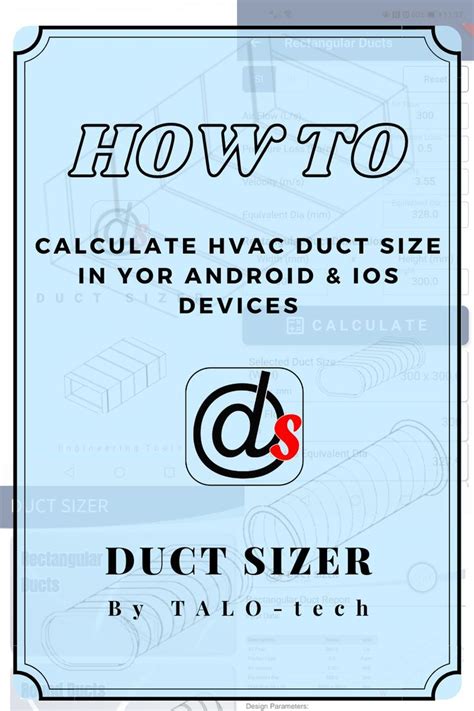 HVAC Duct Sizer For Android IOS Mobiles Hvac Duct Duct Hvac