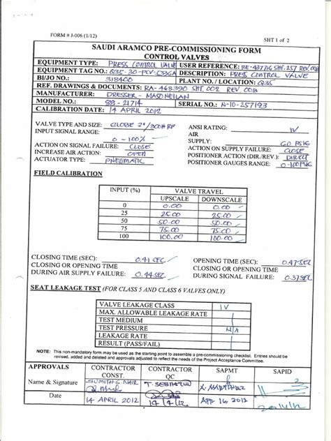 calib test report form pdf