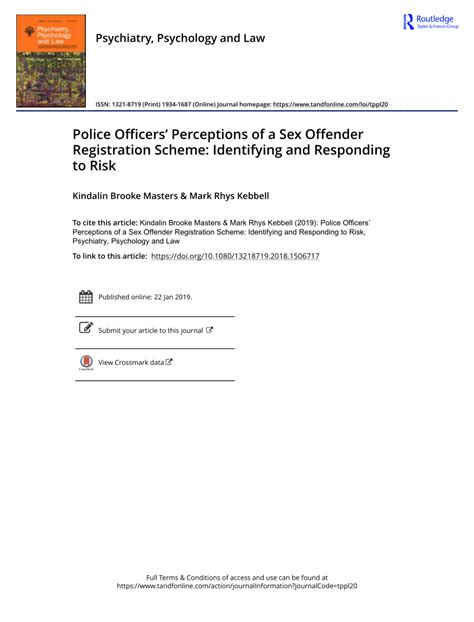 Pdf Police Officers Perceptions Of A Sex Offender Registration