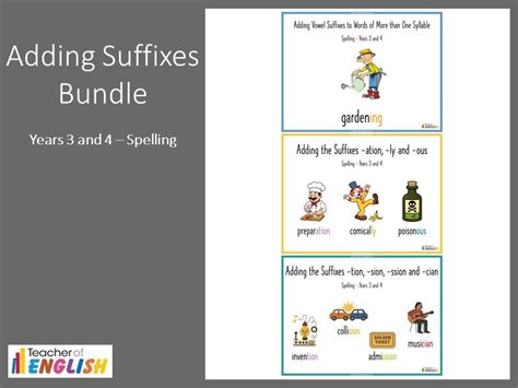Adding Suffixes Bundle Years 3 And 4 Teaching Resources