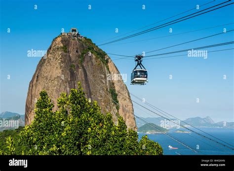 Cable Car Leading Up To The Sugarloaf Mountain In Rio De Janeiro