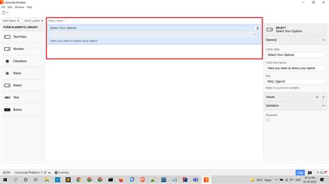 how to populate default camunda form select from json dynamically