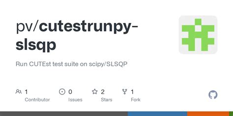 Github Pvcutestrunpy Slsqp Run Cutest Test Suite On Scipyslsqp