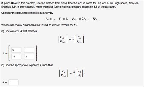 solved 1 point note in this problem use the method from