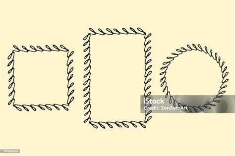 프레임 윤곽선 세트 손으로 그린 장식용 블랙 그레이 잉크 스트로크 테두리 지그재그 낙서 브러시 라인 원 사각형 사각형 기하학적