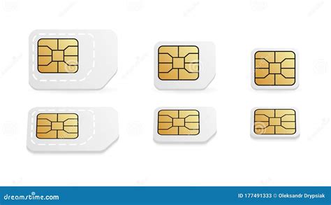 Different Sim Card Size For Mobile Phone Standard Micro And Nano Mobile Card Stock Vector