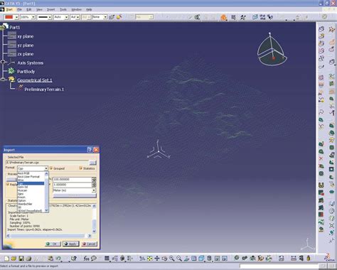 Построение модели ландшафта в Catia V5 R19