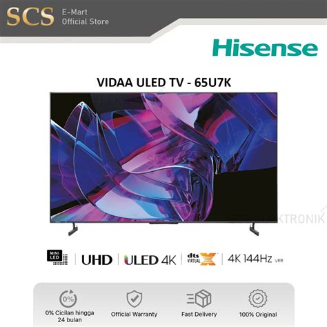 Jual TV HISENSE 65U7K VIDAA TV SMART MINI LED UHD Shopee Indonesia