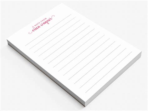 Personalized Notepad A Note From Elegant Script Notepad Etsy