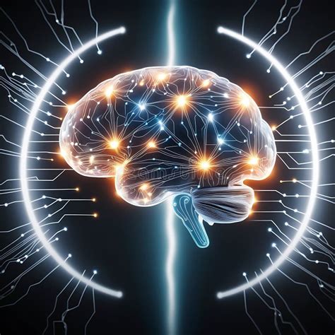 digital brain illustration on a blue background with lines and dots