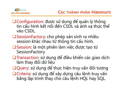 Bài Giảng Lập Trình Java 5 Bài 6 Tích Hợp Hibernate Trường Đại Học Fpt