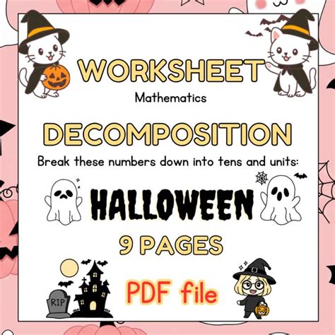 Decomposition Grade 1 Mathematics Worksheet Halloween Style Tpt