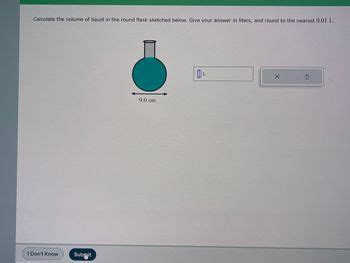 Answered Calculate The Volume Of Liquid In The Round Flask Sketched Below Give Your Answer In