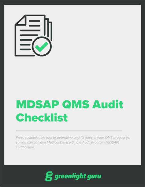 Mdsap Qms Audit Checklist Free Download