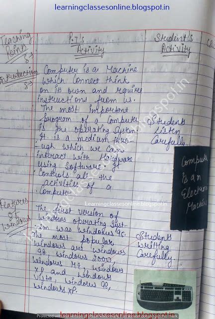 Computer Science Teaching Lesson Plan Practical File Bed Topic