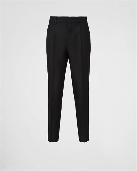 Prada Mohair Wool Pants Black Editorialist