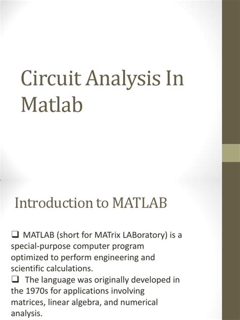 Matlab Circuit Analysis Guide Pdf Electrical Network Matrix