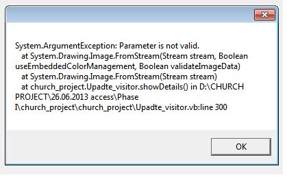Parameter Not Valid Error In VB NET While Retrive Image To Picturebox