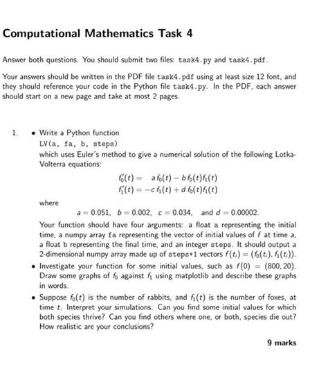 Solved Computational Mathematics Task 4 Answer Both