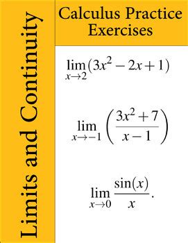 Calculus Practice Exercises Limits And Continuity Grades