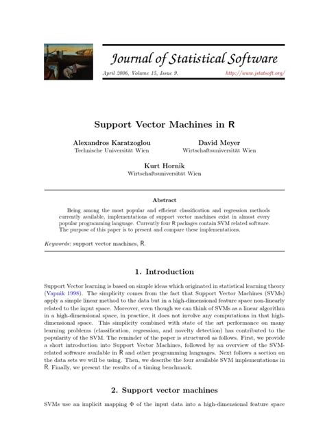support vector machine in r paper pdf support vector machine