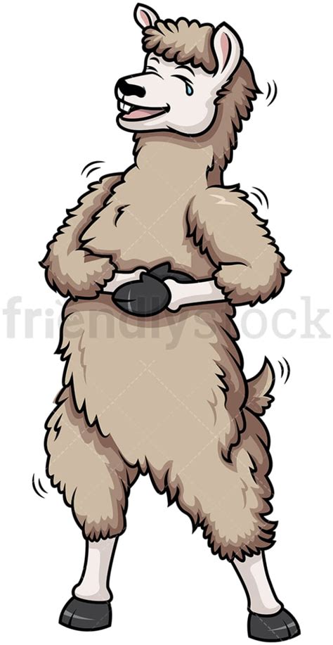 Llama Surfing Cartoon Clipart Vector Friendlystock