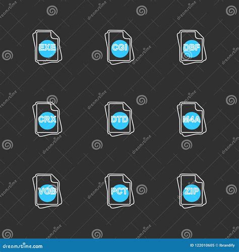 File Type Files Documents Eps Icons Set Vector Stock Vector Illustration Of Docx Files